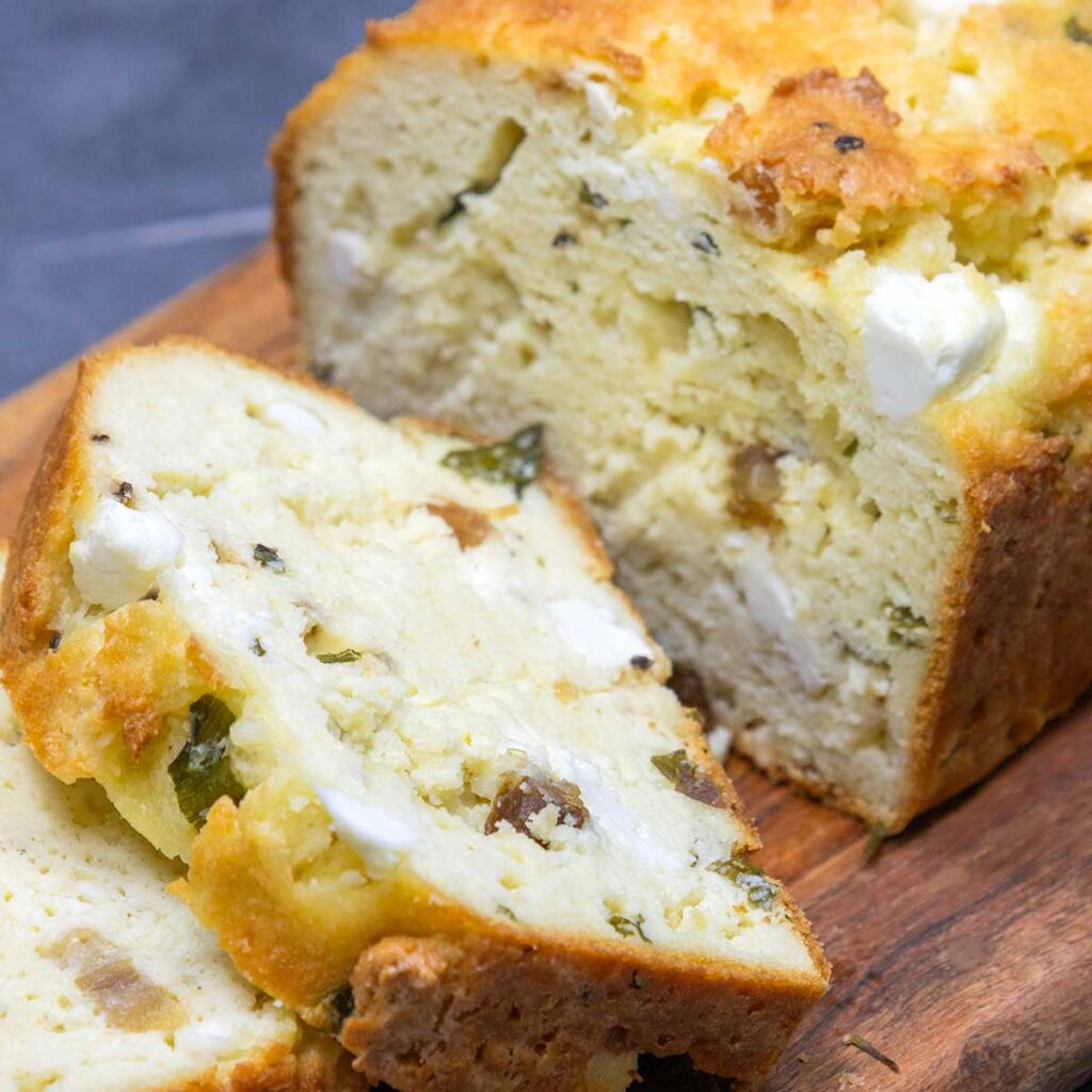 Keto Bacon Feta Bread Recipe - Low Carb Savory Loaf